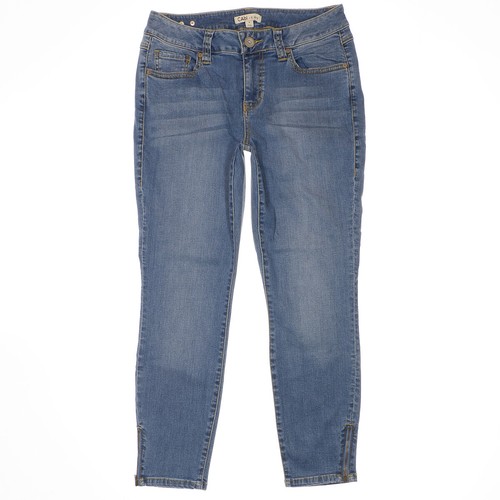 CAbi Skinny Zip Ankle Capri Jeans 4 Blue Denim Stretch Womens Measures ...
