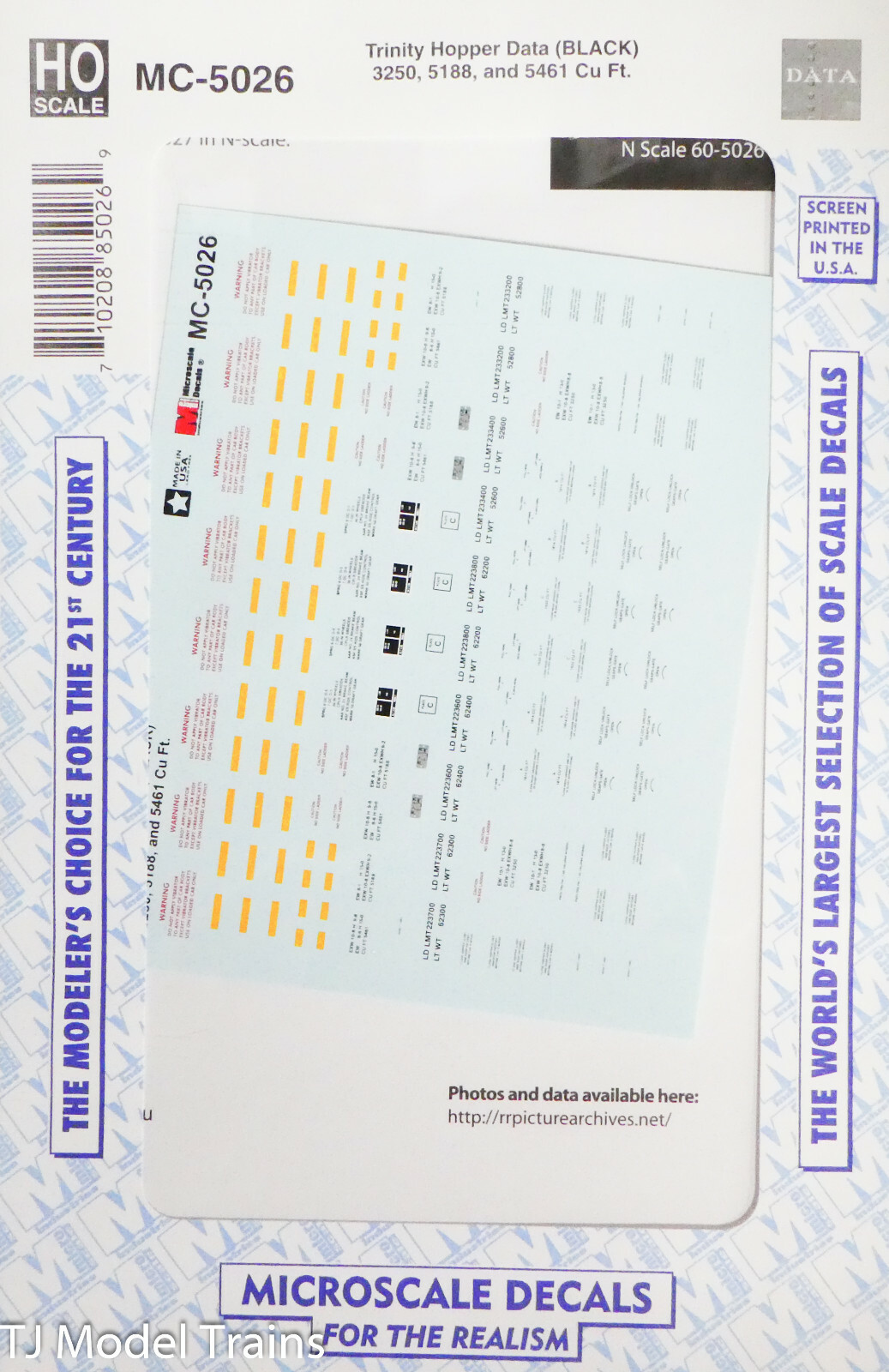 Microscale Decal #MC-5026 Trinity Hopper Data (BLACK) 3250,5188, & 5461 ...