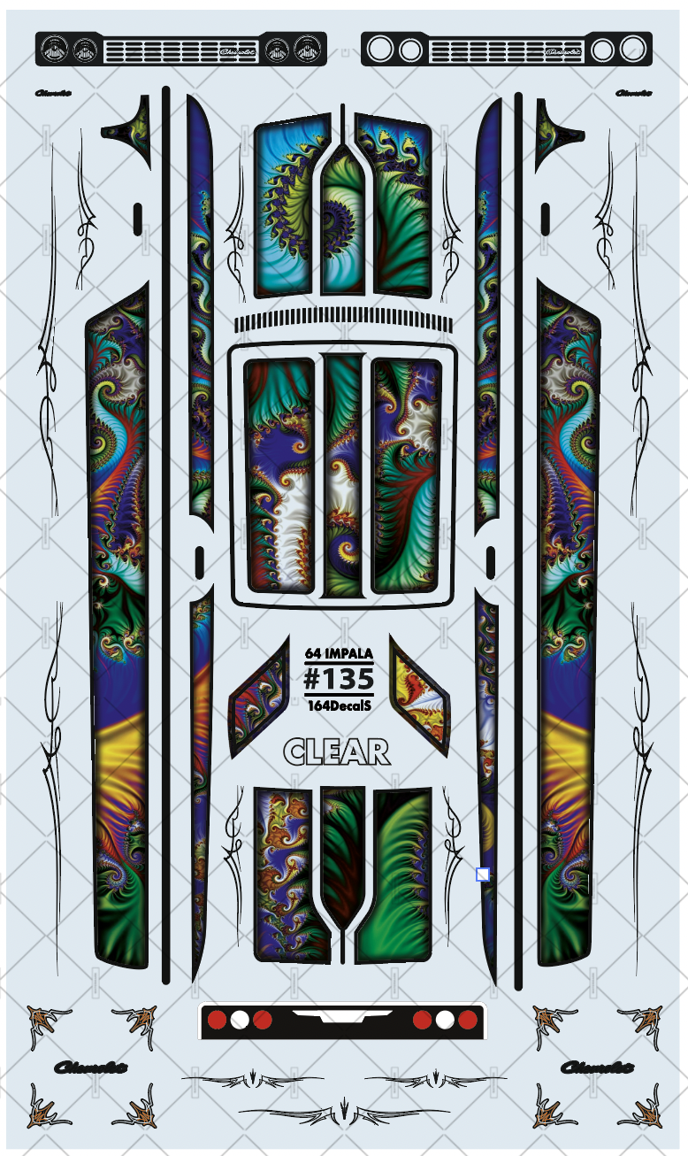 '64 IMPALA LOWRIDER WHITE & CLEAR Waterslide Decals 1/64 CUSTOM #135 | eBay