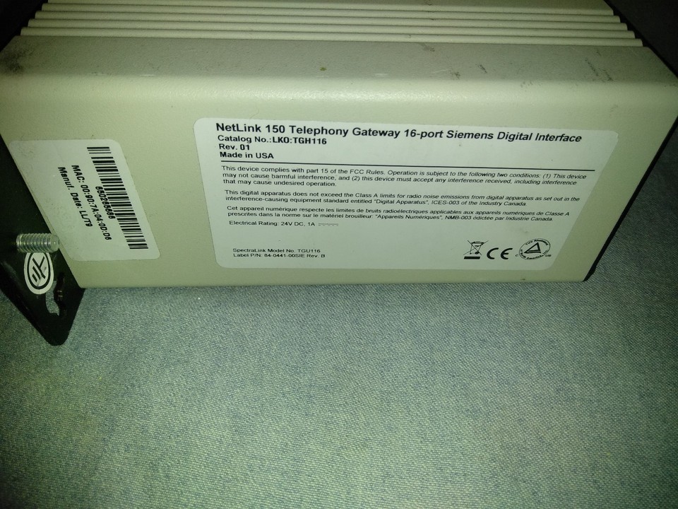 SpectraLink TGH116 Netlink 150 Gateway, 16 port Siemens Digital ...