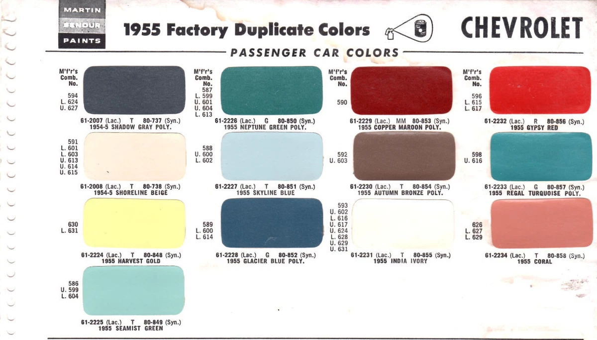 1955 Chevy Factory Colors