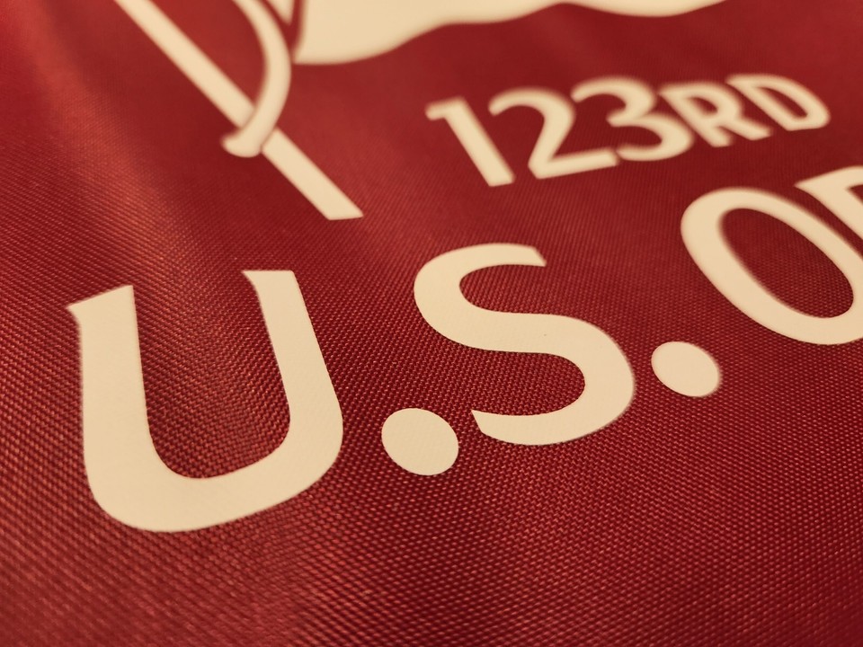 2023 US Open PIN Flag LACC RED SILK FLAG 100% AUTHENTIC | eBay