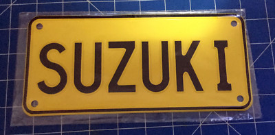 SUZUKI YELLOW & BLACK MOTORCYCLE NOVELTY NUMBER PLATE | eBay