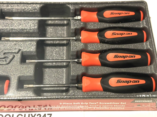 SNAP ON TOOLS TORX T8 - T45 Screwdriver Set ORANGE Instinct Soft Grip ...
