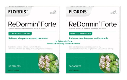 2 x Flordis ReDormin Forte 30 Tabs Sleeplessness & Insomnia Fall Asleep ...