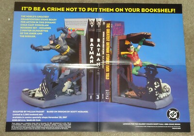 Batman Bookends Statues Comics Promo Poster | eBay