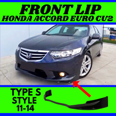 Fits Honda Accord Euro CU2 - Type S Style Front Bumper Spoiler Lip (11 ...