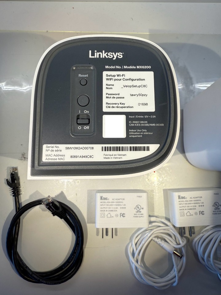 Two Linksys Velop Tri-Band Mesh Wifi Routers #MX6200 | eBay