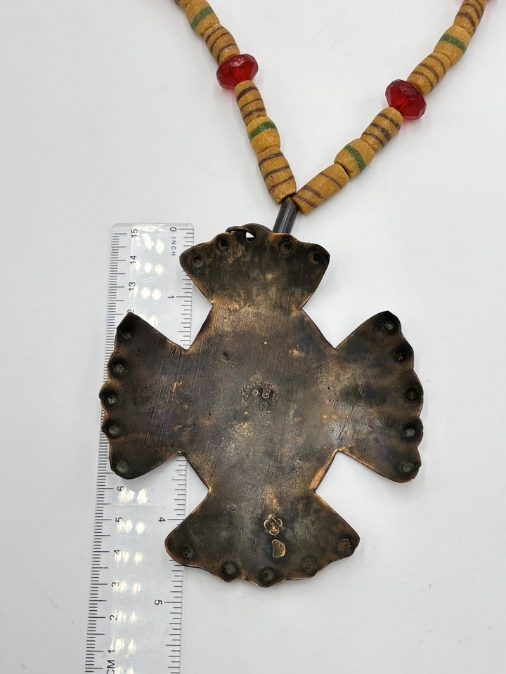 FUR TRADE HB Native American Copper Gorget Hudson Bay Beaded Cross ...