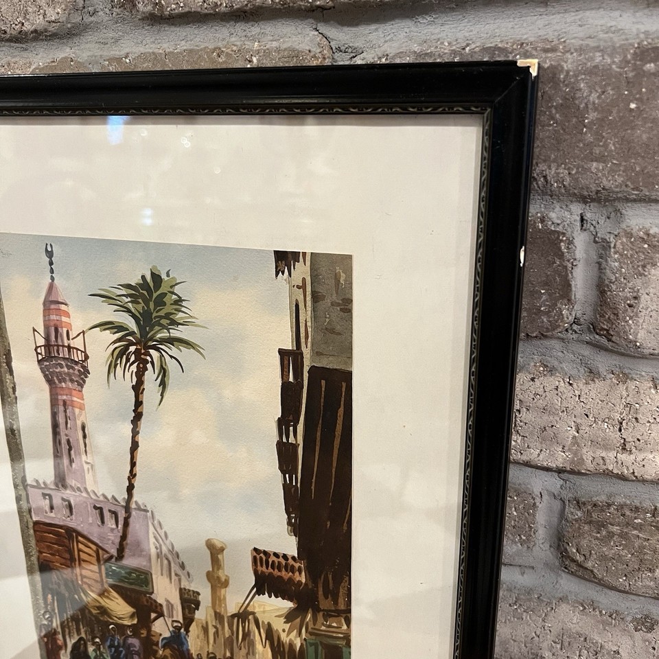 M. Okasha Vintage Watercolor Framed Painting Original Rare Authentic Signed Art | eBay