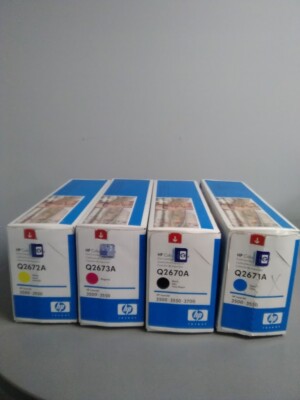 HP 309A Set Toner Cartridges C/M/Y/K Q2670A Q2671A Q2672A Q2673A ...