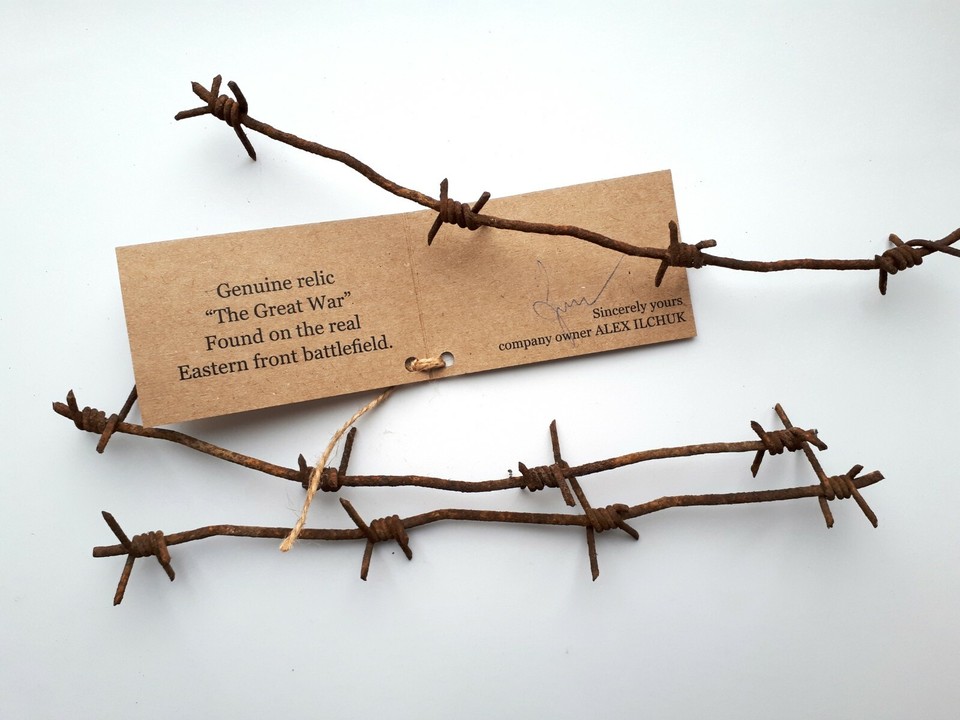 German Barbed Wire WWI original Trench Warfare Battle Relic Great War ...