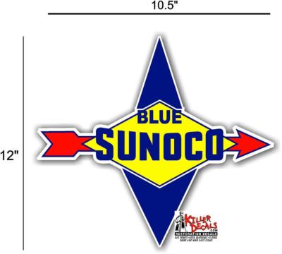 (SUNOC-8) 12" 1959-74 SUNOCO GASOLINE DECAL FOR OIL CAN / GAS PUMP ...