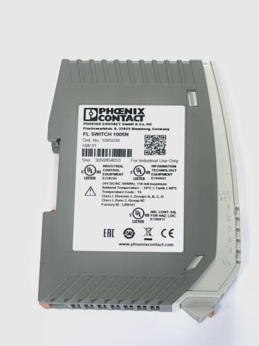 ~New~ Phoenix Contact Industrial 24VDC Ethernet Switch-FL Switch 1005N ...
