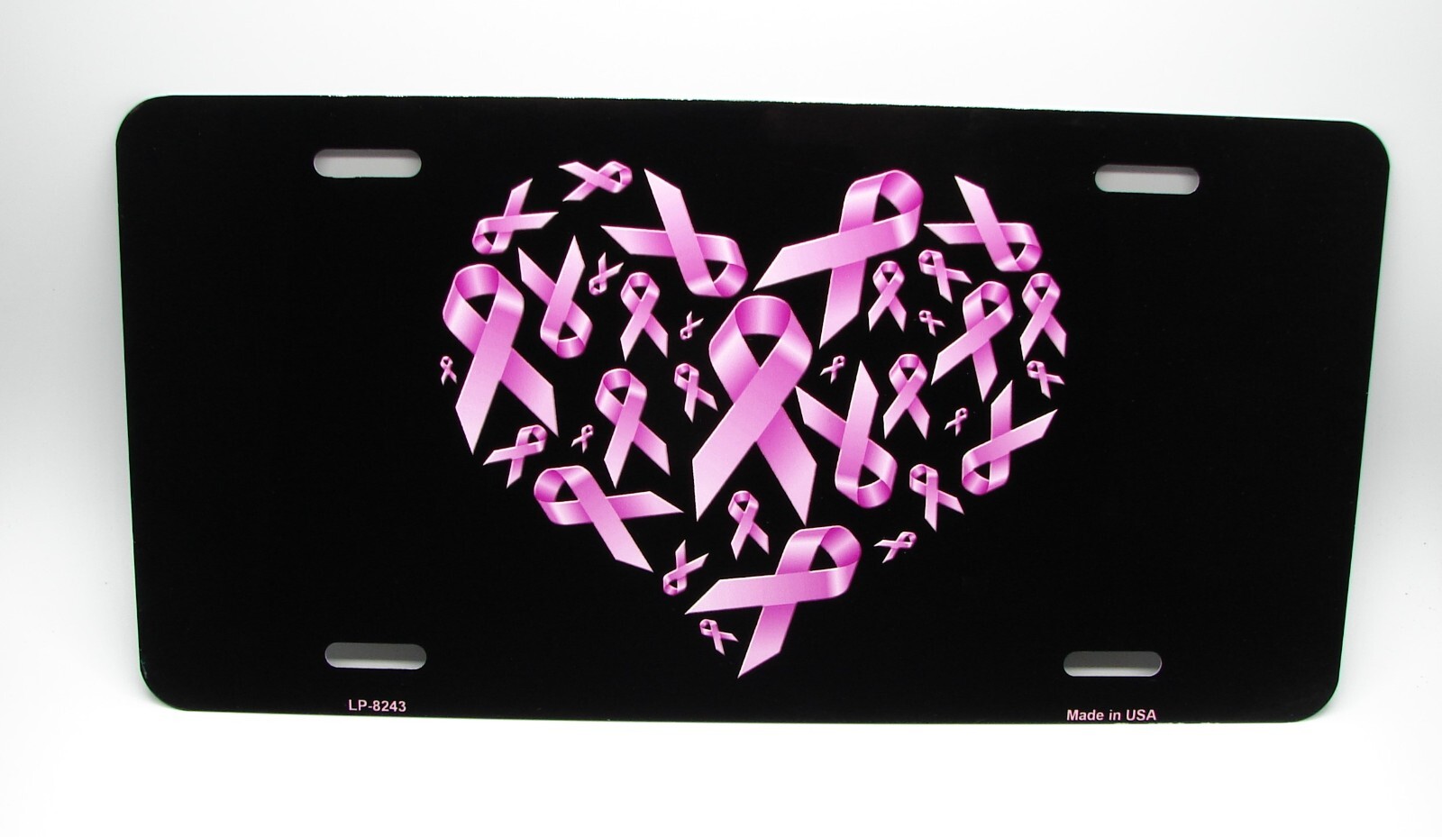 PINK RIBBONS METAL CAR LICENSE PLATE, BREAST CANCER AWARENESS CAR ...