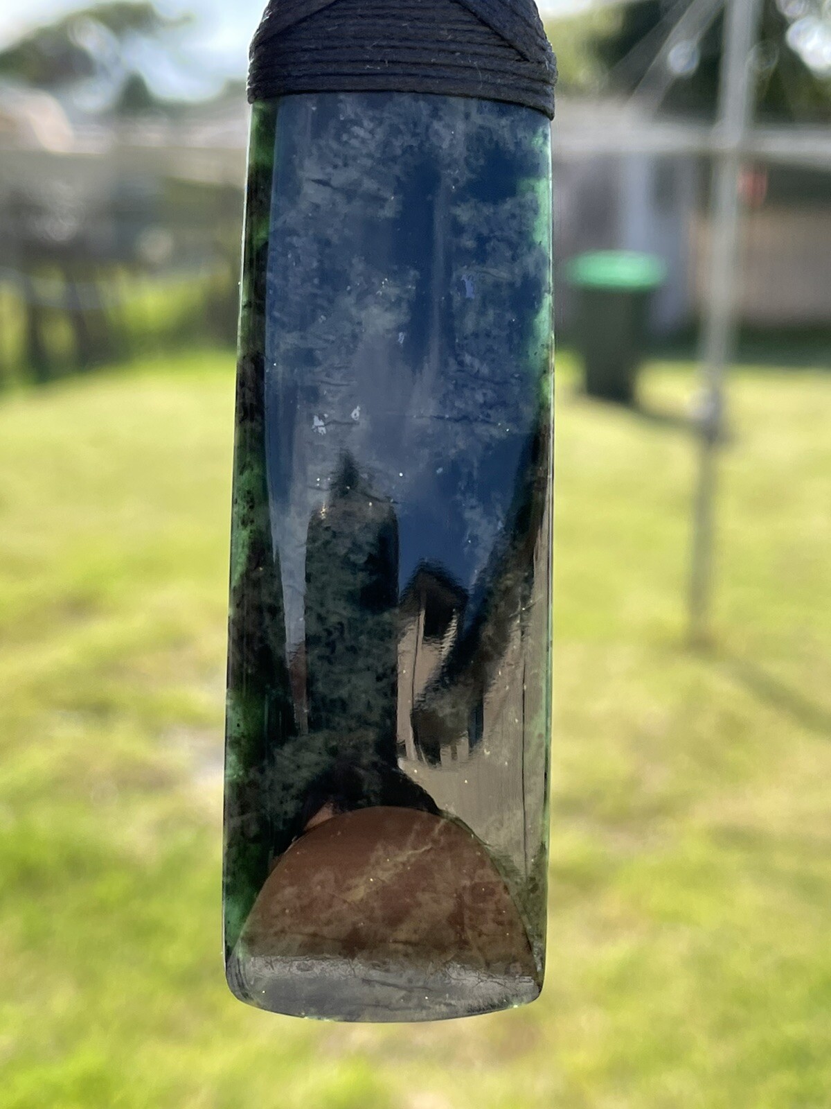 3 1/2" BOWENITE+Pyrites Greenstone NZ Jade Pounamu Maori Quality DARK ...