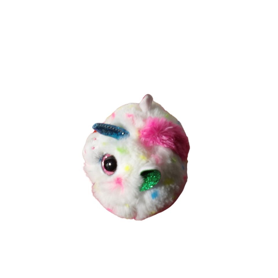 TY Puff Ball Unicorn Harmonie Glittery Eyes White/Pastel Spotted 3 ...