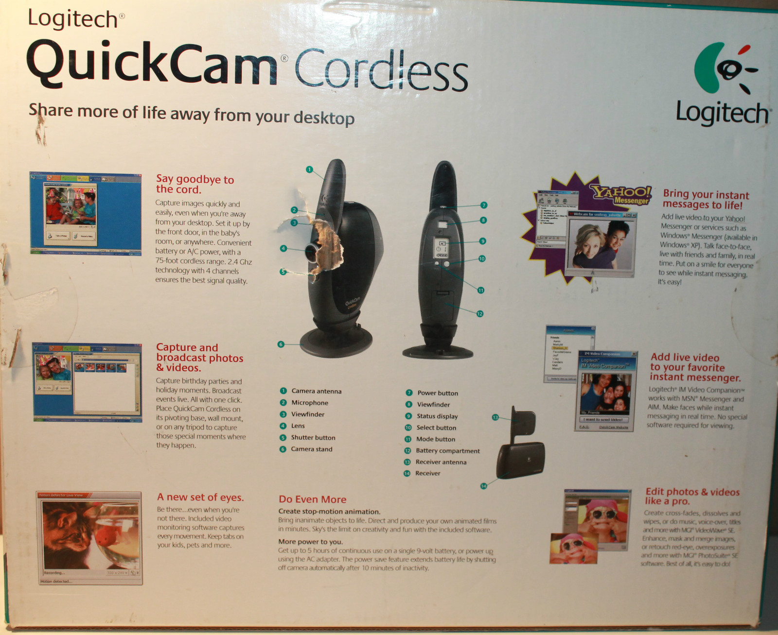 Logitech QuickCam Cordless Webcam Hardly Used Great Shape 961144-0403 ...