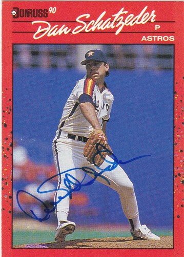 DAN SCHATZEDER HOUSTON ASTROS SIGNED CARD PHILLIES TIGERS TWINS ROYALS ...