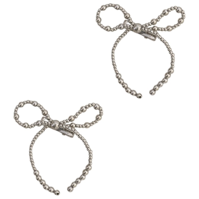 Bowknot Hair Clip 2000s Hairpin Sweet Balletcore Bunches Beads Hair ...