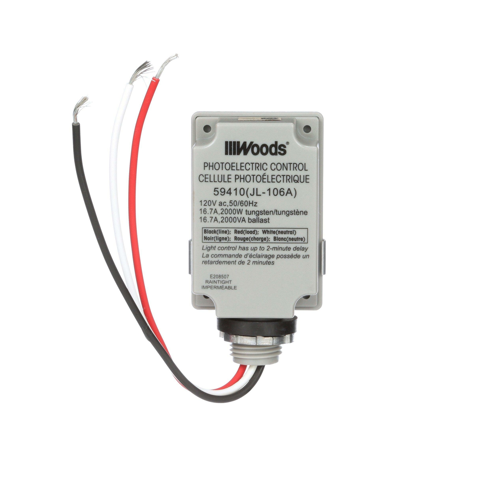 Woods 59410WD Outdoor Hardwired Stem Mount Light Control Sensor with ...