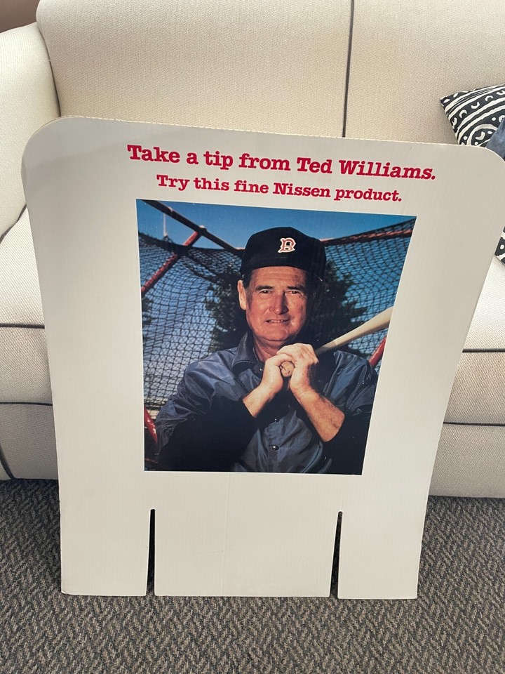 Ted Williams Maine Nissen Bread Cardboard In Store Display Boston Red ...