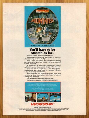 1990 Midwinter Amiga Atari ST PC Vintage Print Ad/Poster Strategy Game ...