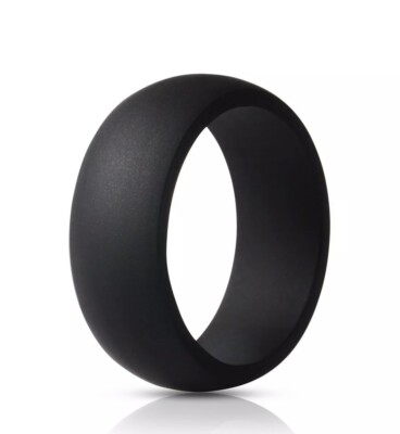 Mens Premium Quality Black Rubber Ring Wedding Band Size 9 *FREE ...
