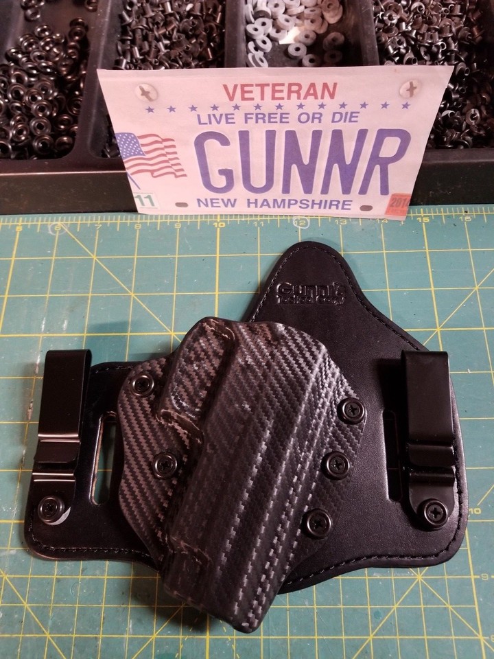 FITS GLOCK MODELS IWB & OWB TUCKABLE HYBRID HOLSTER KYDEX/LEATHER ...