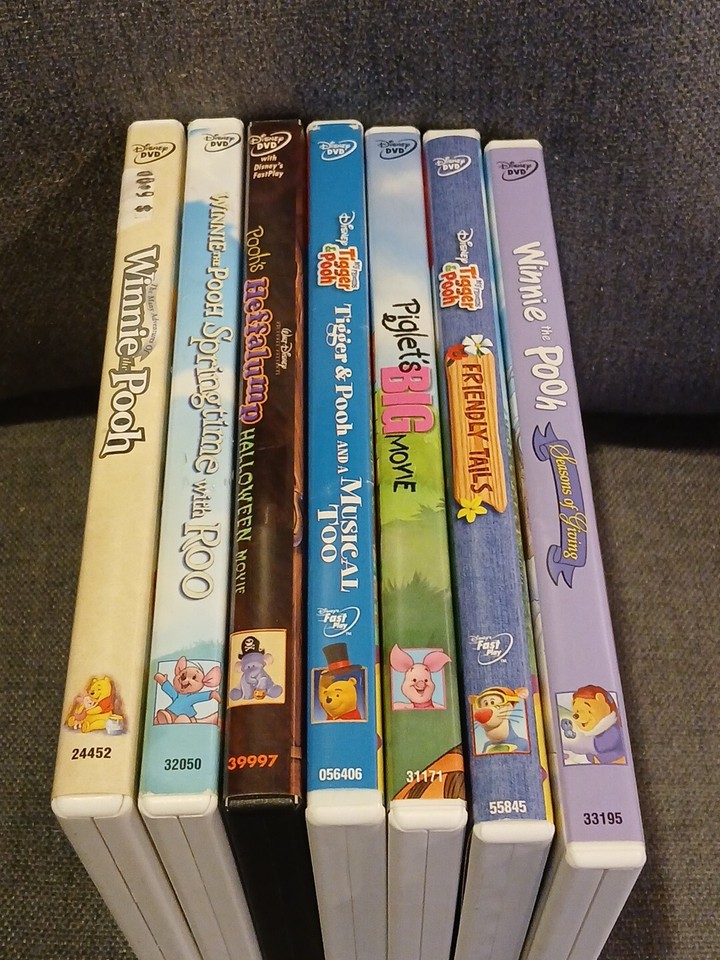 Lot of 7 Walt Disney Winnie The Pooh DVDs Seasons Heffalump Tigger Roo ...