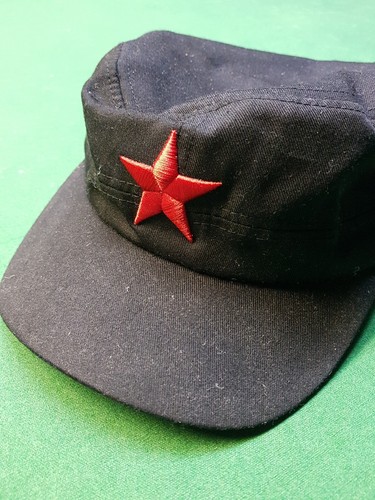Black Outdoor Casual Sport Cap with Red Star Embroidery Adjustable Back ...