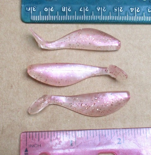 50 PINK SHAD 2" SASSY SWIMBAITS CRAPPIE Fishing Lures Panfish Baits ...