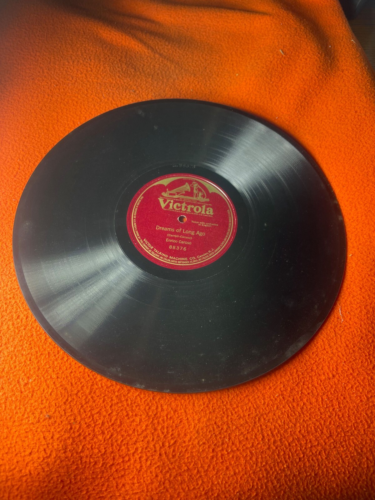 12" VICTROLA Record 78 rpm 88376 DREAMS OF LONG AGO Enrico Caruso | eBay