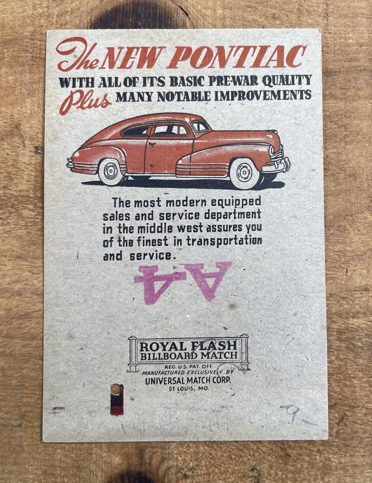 Vtg 50s Pontiac Car Dealership & Service Indianapolis Indiana Ad ...