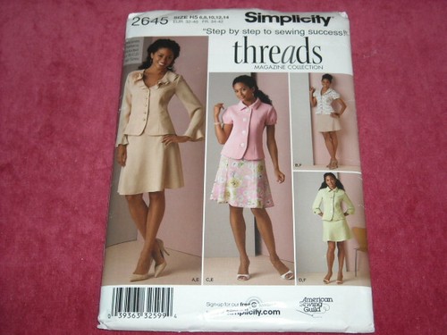 🌸 SIMPLICITY #2645-LADIES (6 STYLE) SUIT-JACKET & SKIRT PATTERN 6-14 / ...