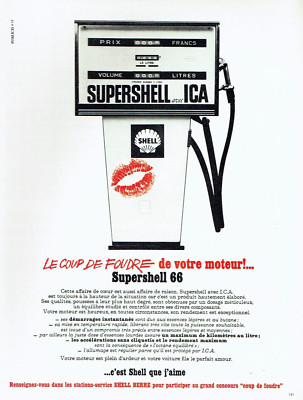 publicité Advertising 0423 1966 coup de foudre moteur Supershell 66 ...