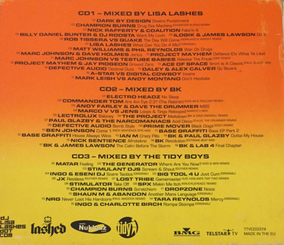VARIOUS Extreme Euphoria Mixed by LISA LASHES, BK & TIDY BOYS 3 CD BOX ...