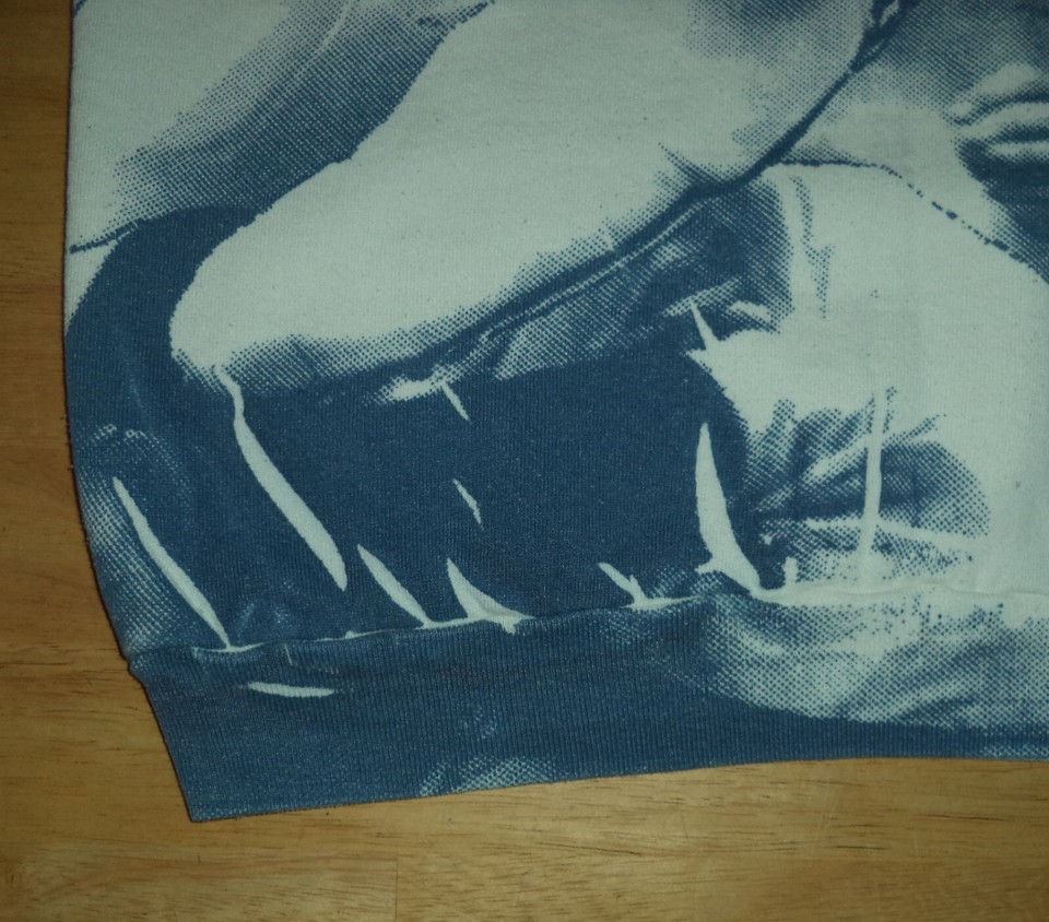 Vintage All Over Print AOP Football Blue & White Sweatshirt *READ FOR ...