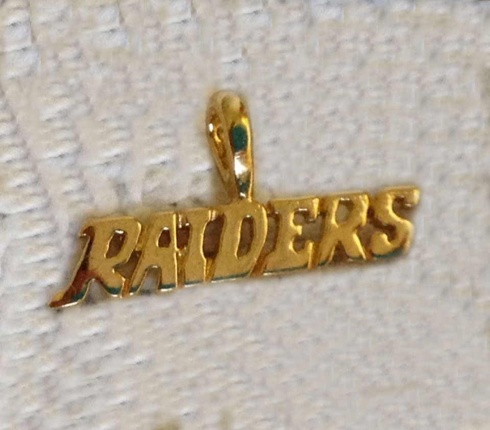 Las Vegas Raiders Team Name Necklace Pendant 24k Gold Plated Charm Fan ...
