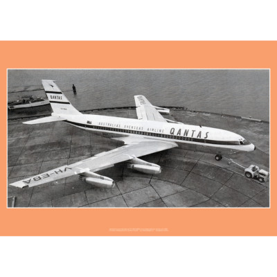 Qantas Boeing 707-138 Art Print – VH-EBA at Boeing Renton 1959 – 2 ...