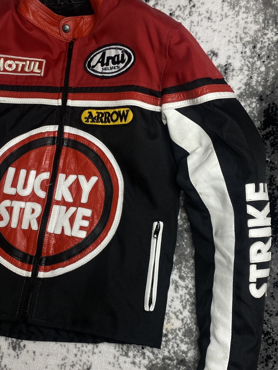 Vintage Lucky Strike Leather Motorcycle bikers Jacket Usa Vintage Lucky Strike Leather Motorcycle bikers Jacket Usa