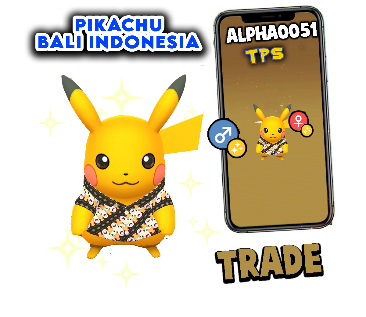 Shiny Pikachu Batik Shirt Bali Indonesia - Trade | eBay