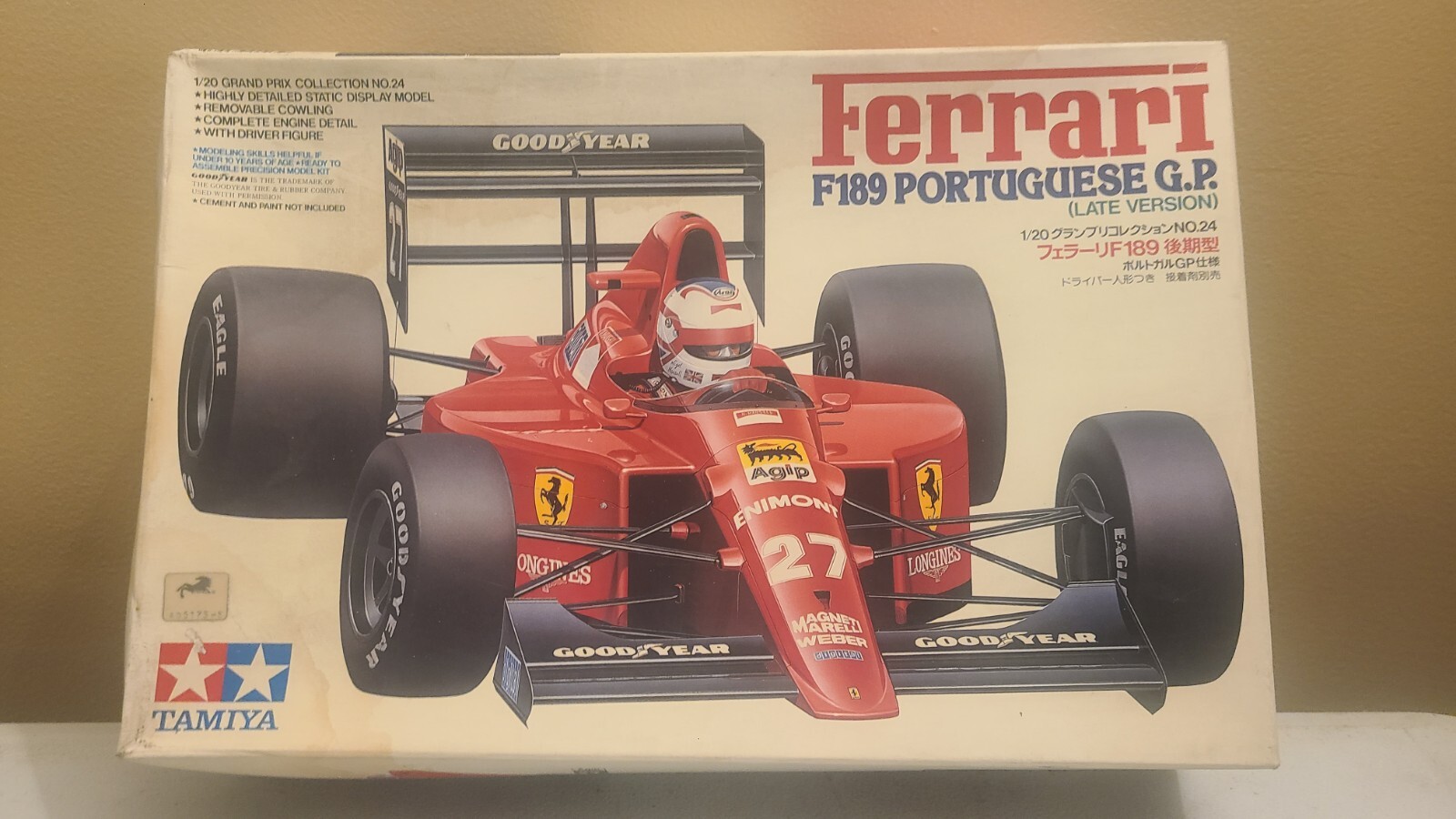 TAMIYA #20024 FERRARI F189 PORTUGUESE G.P. (LATE VERSION) 1/20 SCALE ...