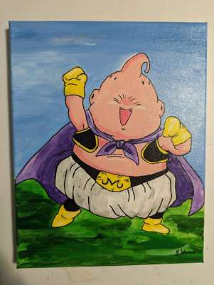 Dragon Ball Z Majin Boo hand painted fan art signed canvas Anime tv ...
