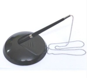 Large PEN HOLDER WITH CHAIN Reception Pen On Chain With Stand OR PEN ...