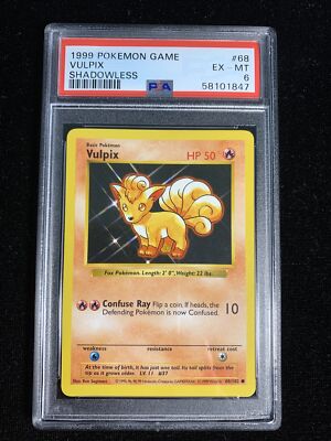 Vulpix 68/102 - Shadowless - Base Set WoTC English Pokemon Card - PSA 6 ...