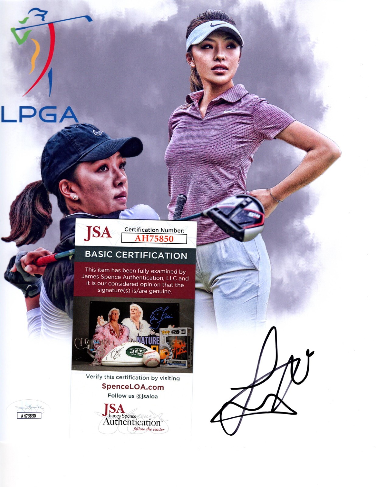 Muni He LPGA star signed autograph 8x10 golf photo China Lily He SEXY ...