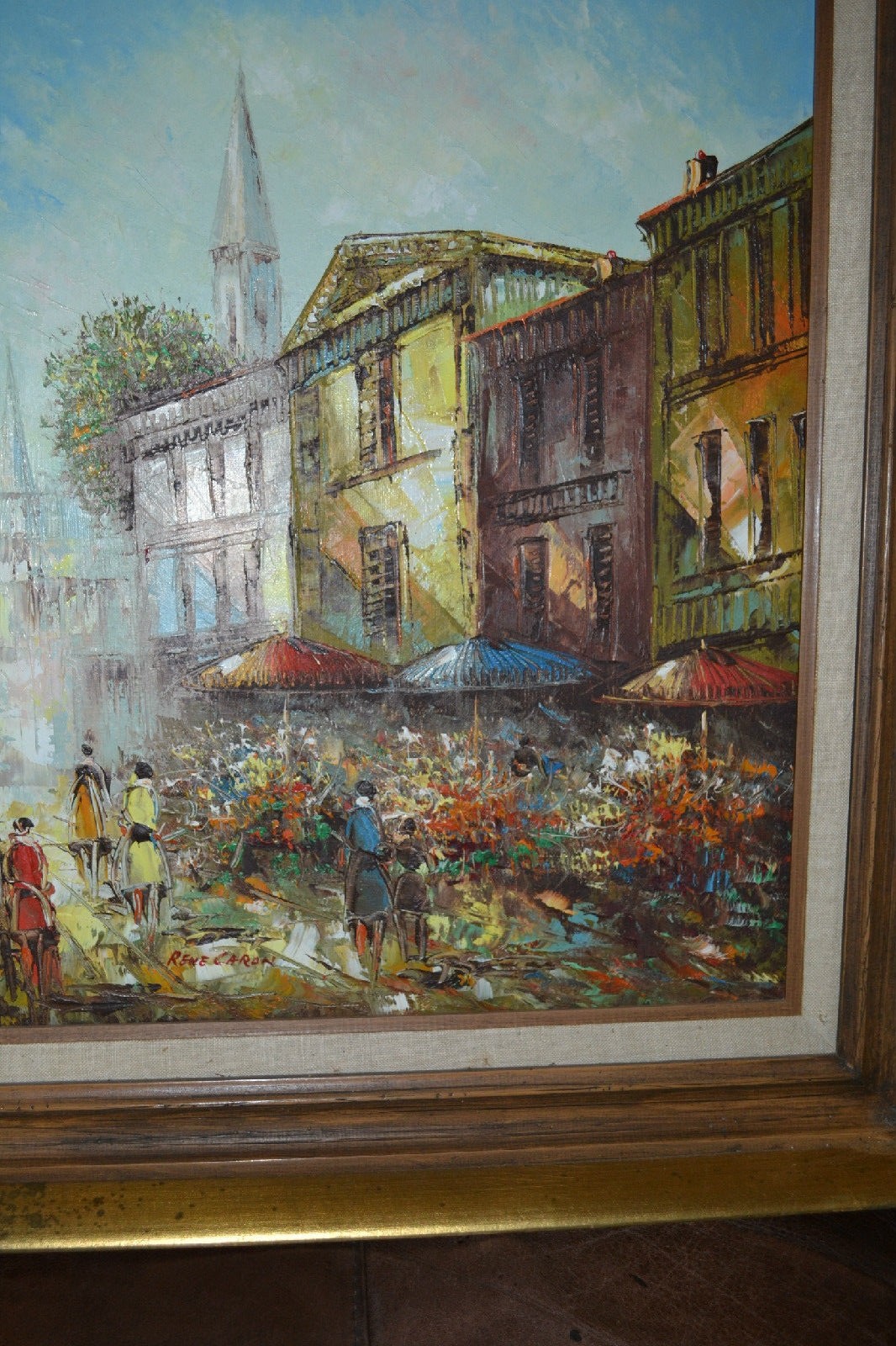RENE CARON PARIS STREET SCENE - ORIGINAL OIL CANVAS PAINTING ...