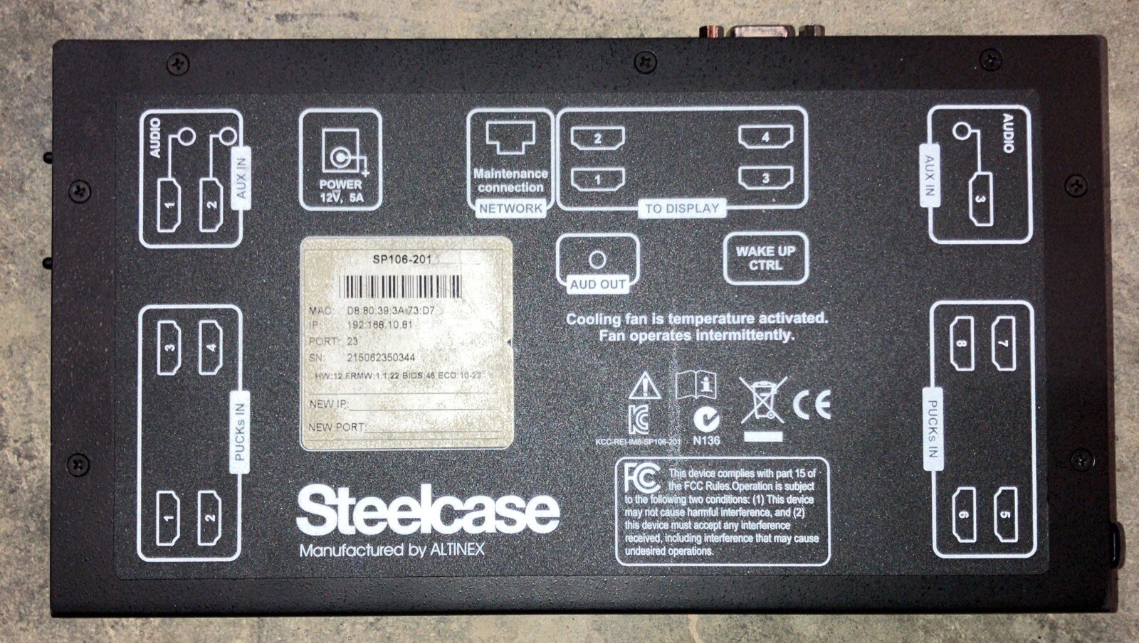 Steelcase Altinex Media Scape Puck Switcher (sp106-201) for sale online ...