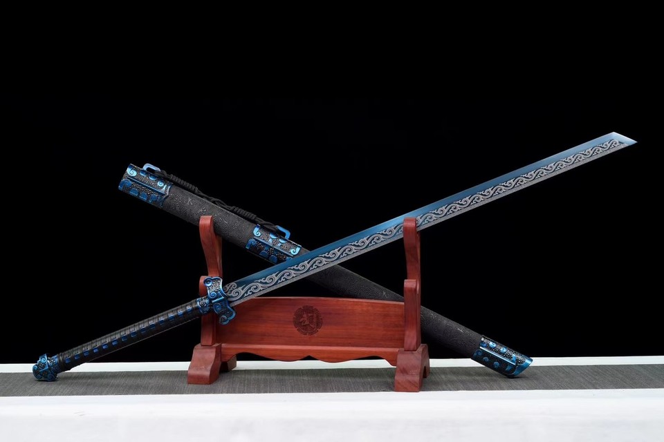 44''Blue Dragon Broadsword 1095 Carbon Steel Chinese Tang Dao唐刀 ...